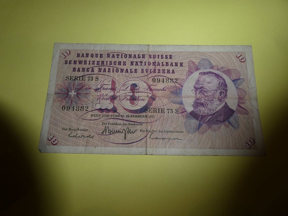 billet suisse 10fr 10.02 1971 banknoten | Kaufen auf Ricardo