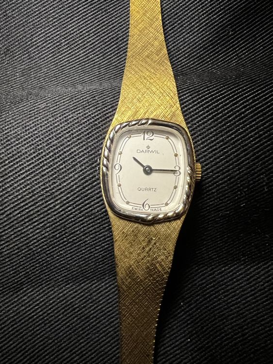 Elegante Darwil Damenuhr Quartz vergoldet, Rarität (Gebraucht) in ...