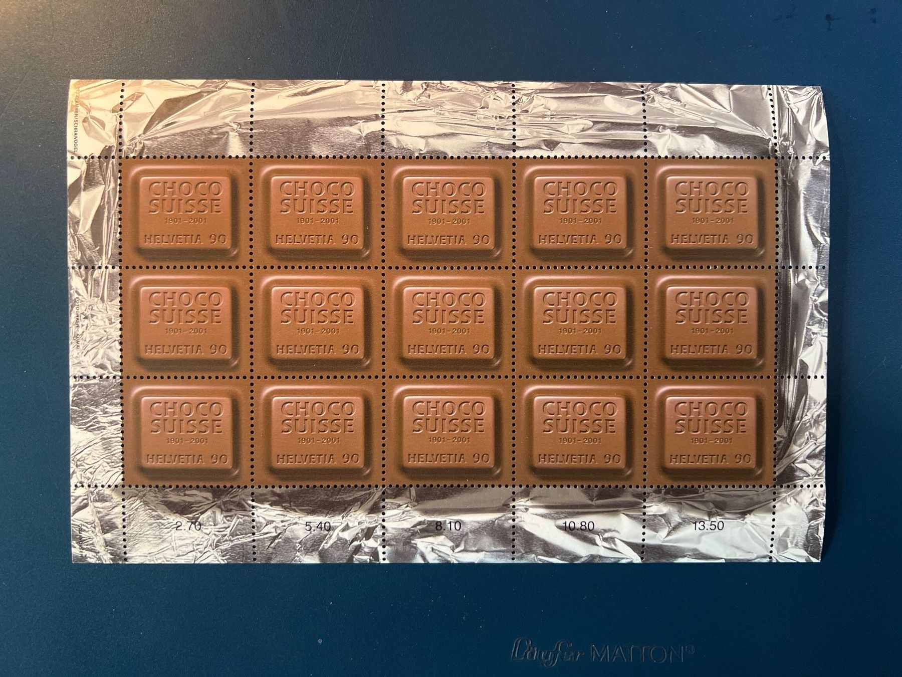 Choco Block, Suisse, 2001, postfrisch , FW Fr. 13.50 (Neu (gemäss ...