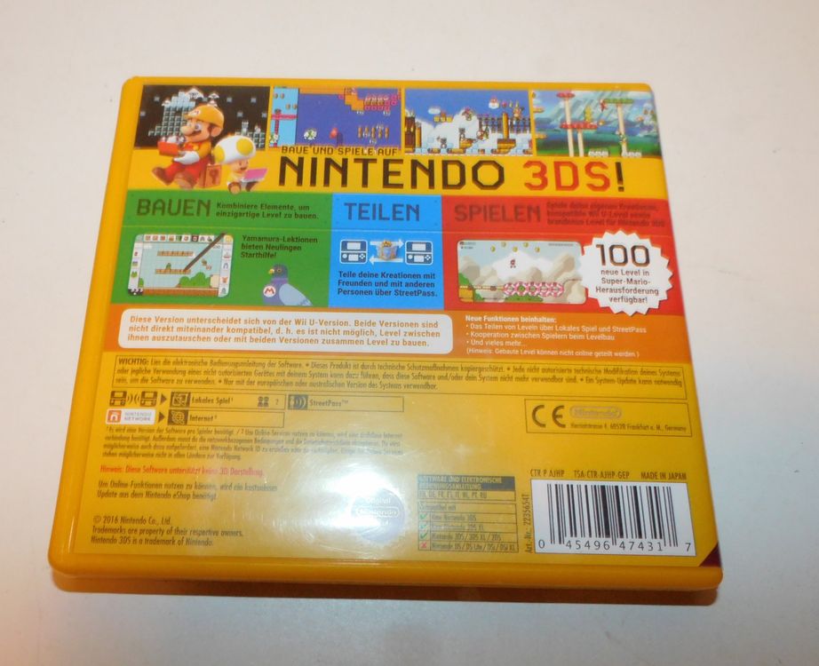 Nintendo DS3 Super Mario Maker for Nintendo Videospiel Game (Gebraucht ...