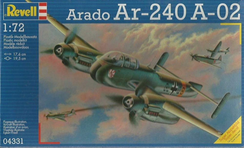 plastic model kit scale 1/ 72 REVELL 04331 ARADO AR 240 A 02 (Neu und ...
