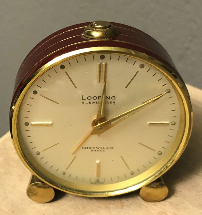 Alter Wecker mechanisch LOOPING weinrot - vintage (Gebraucht) in ...