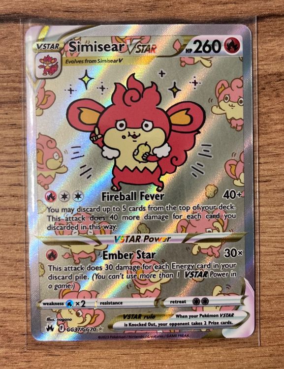 Simisear VSTAR GG37/70 Pokemon Crown Zenith Galar Gallery (Neu (gemäss ...