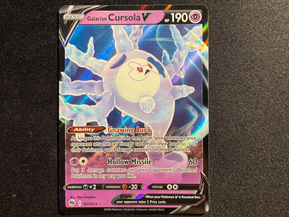 Galarian Cursola V 21 Pokemon Karte Card Champion's Path (Gebraucht) in ...