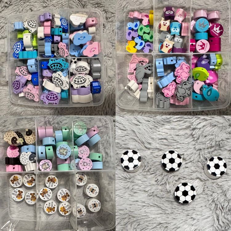 Holzperlen Set Basteln Schnullerkette Greifling usw. (Neu (gemäss ...