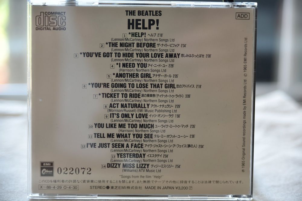 The Beatles CD-Help-Made in Japan.Firstpress 1988 (Gebraucht) in Gossau ...