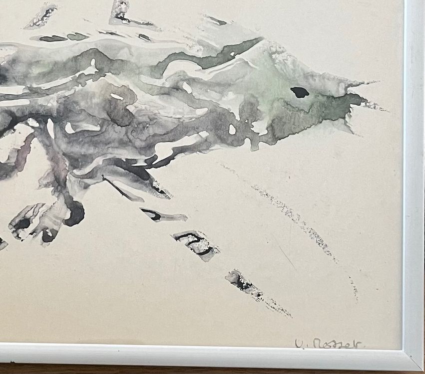 Abstrakte Fisch Aquarell, Unleserlich Signiert | Kaufen auf Ricardo
