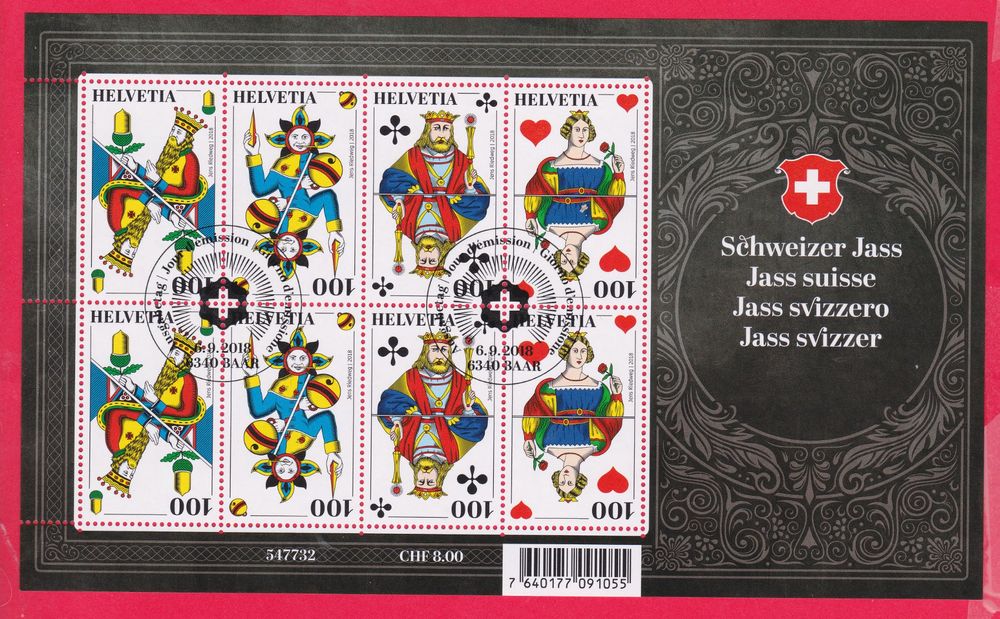 2018, SONDERMARKEN SCHWEIZER JASS, 100 Rp, KLEINBOGEN, ET (Gebraucht ...