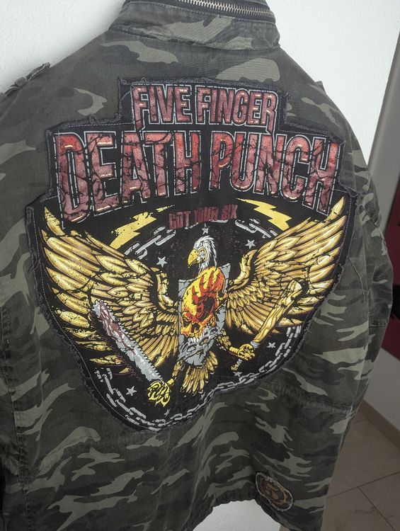 RARE Five Finger Death Punch Camo Sherpa Lined Jacket XXL (Gebraucht ...