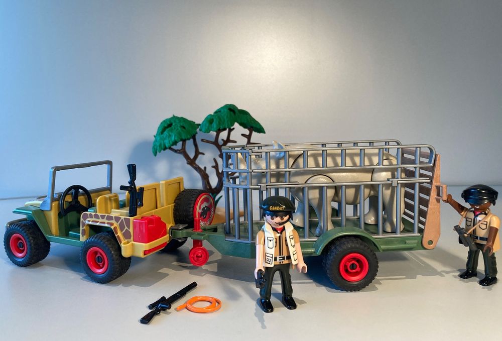 Playmobil, Ombati Rangerfahrzeug, Anhänger und Nashorn | Kaufen auf Ricardo