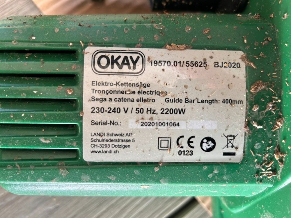OKAY Elektro-Kettensäge BJ220 (Gebraucht) in Oberriet SG für CHF 23 ...
