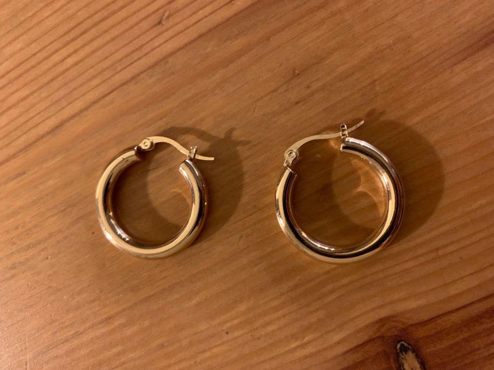 Goldene Creolen mit Click-verschluss | Kaufen auf Ricardo