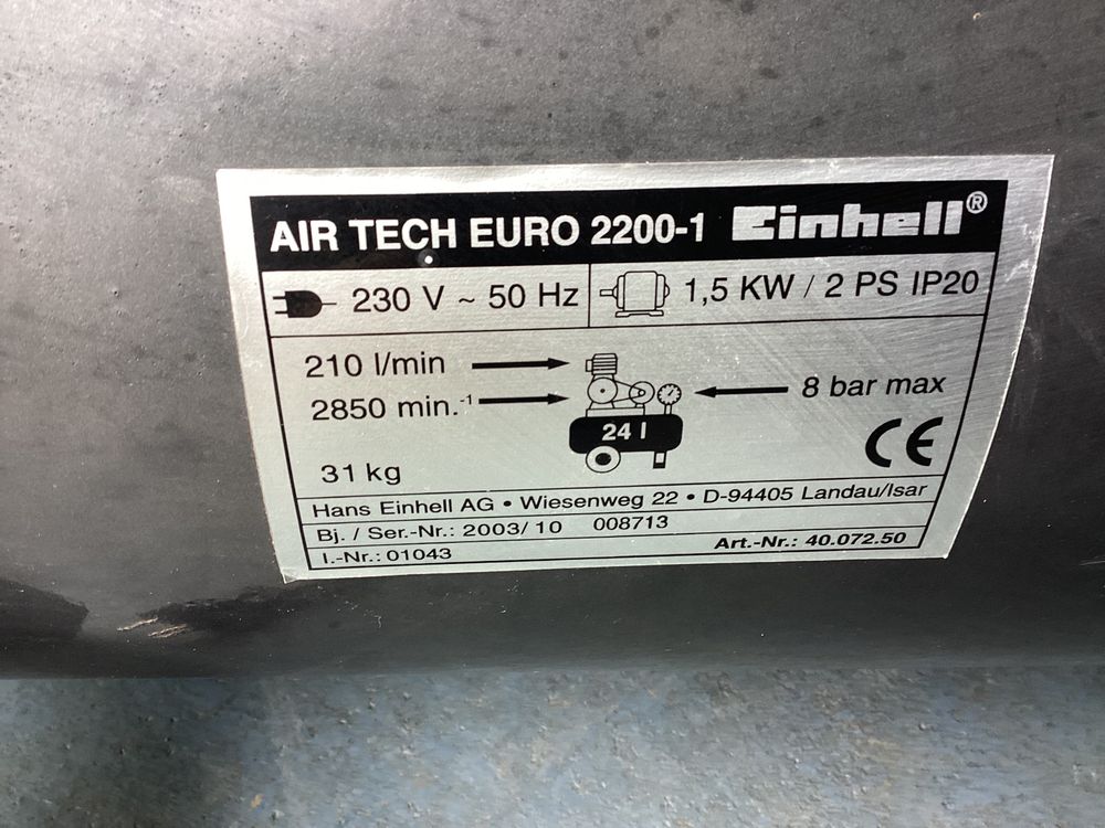 Einhell Kompressor, AIR TECH Euro 2200-1 (Gebraucht) in Mörschwil für CHF 51 – nur Abholung auf ...