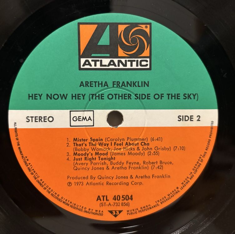 Aretha Franklin - Hey Now Hey LP VG+/VG+ (Gebraucht) in Neuchâtel für ...