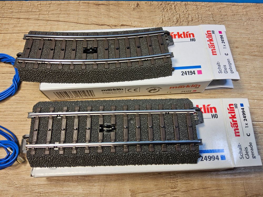 2 x Märklin C Gleis 24994 & 24194 _ Schaltgleis _ Spur H0 (Neu (gemäss ...
