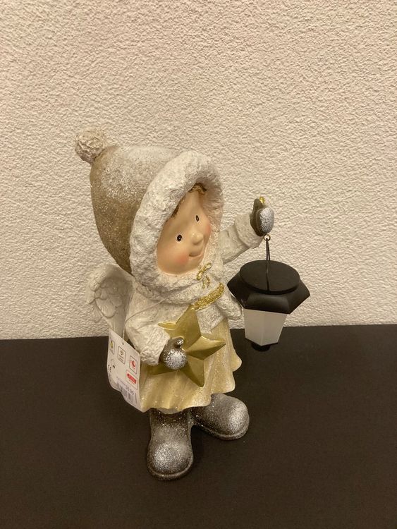 Schneekind mit Laterne Girl, ca. 38 x 24 x 17 cm, Polyresin (Neu ...