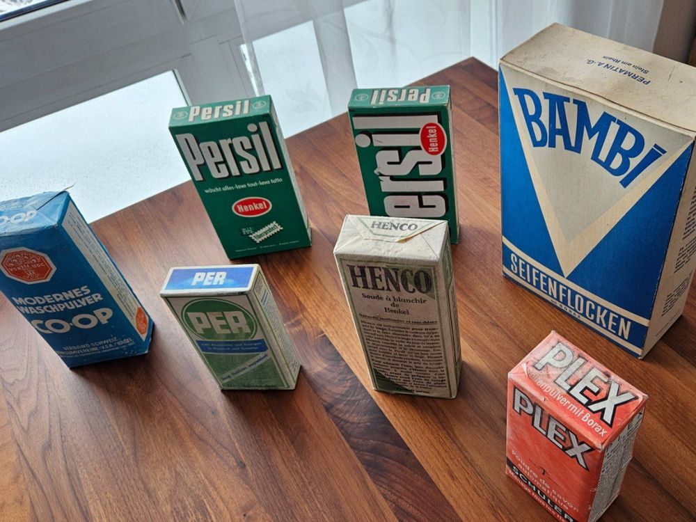 Vintage Waschmittelpakete, Persil, Henco, Bambi, Plex.. (Neu und originalverpackt) in Untervaz ...