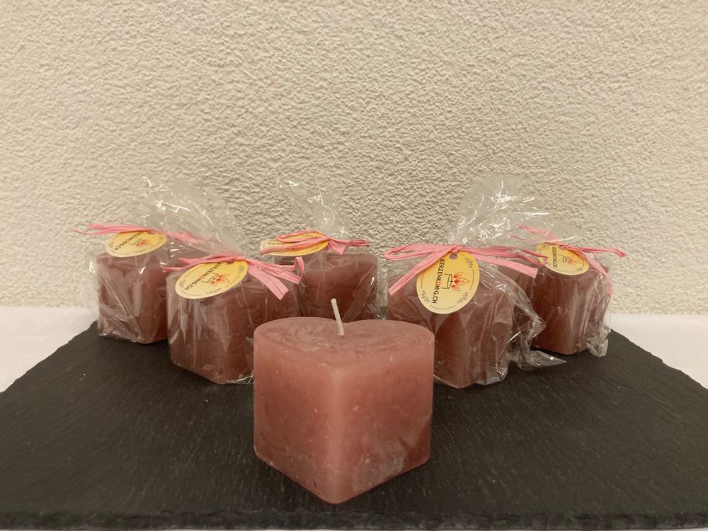 Herz-Kerzen verpackt, 6 Stück, altrosa Raureif, ca. 7x8x5 cm (Neu und originalverpackt) in ...