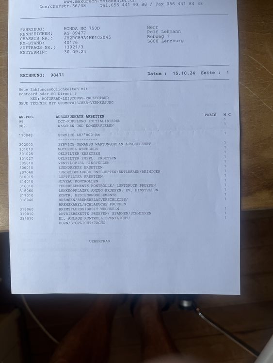 Honda NC 750 Integra (Gebraucht) in lenzburg für CHF 3500 – nur ...