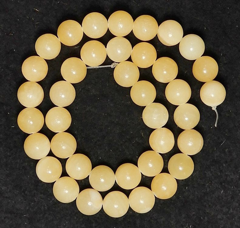 1 Strang echte unbehandelte Honig Jade Perlen 10 mm (Neu (gemäss ...