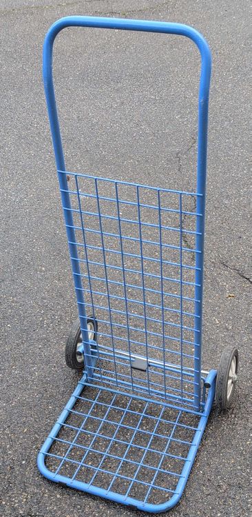 Blue metal Trolley, foldable, transport aid | Kaufen auf Ricardo