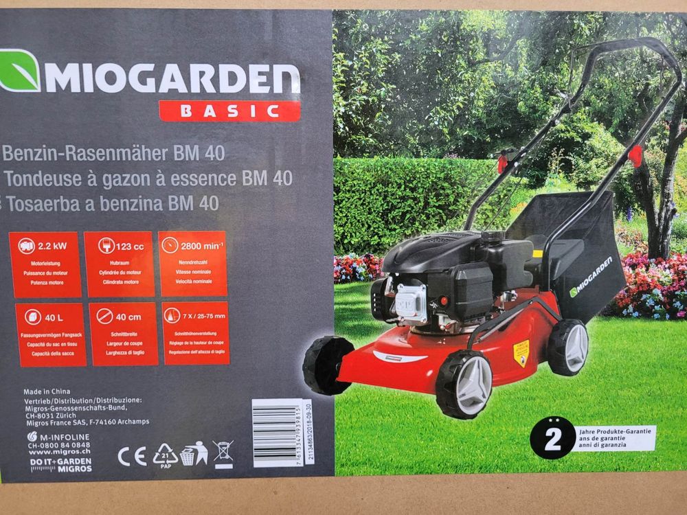 Neu originalverpackt Miogarden BM 40 Benzin Rasenmäher | Kaufen auf Ricardo