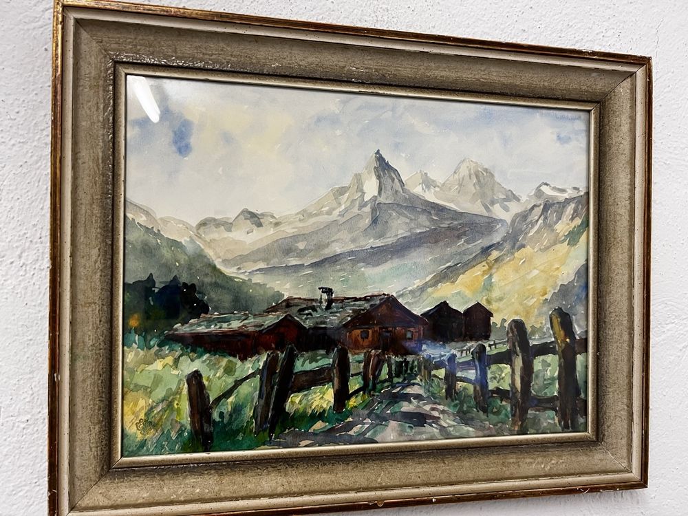 Original Aquarell Sign. Landschaft | Kaufen auf Ricardo
