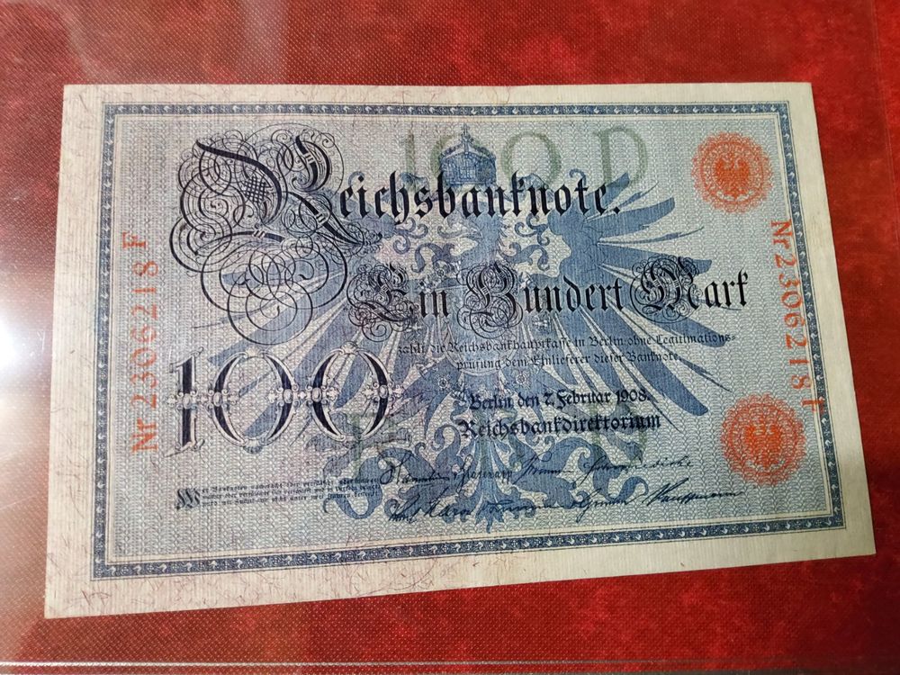 Reichsbanknote 1908 (Neu und originalverpackt) in Herisau für CHF 1.3 ...