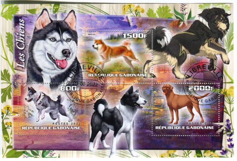 Block "Siberian Husky, Akita, Labrador". Gabun (Neu und originalverpackt) in Basel für CHF 3 ...