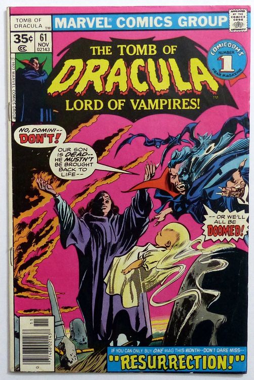 TOMB OF DRACULA #61 DRACULA SON IS RESURRECTED MARVEL 1977 (Gebraucht ...