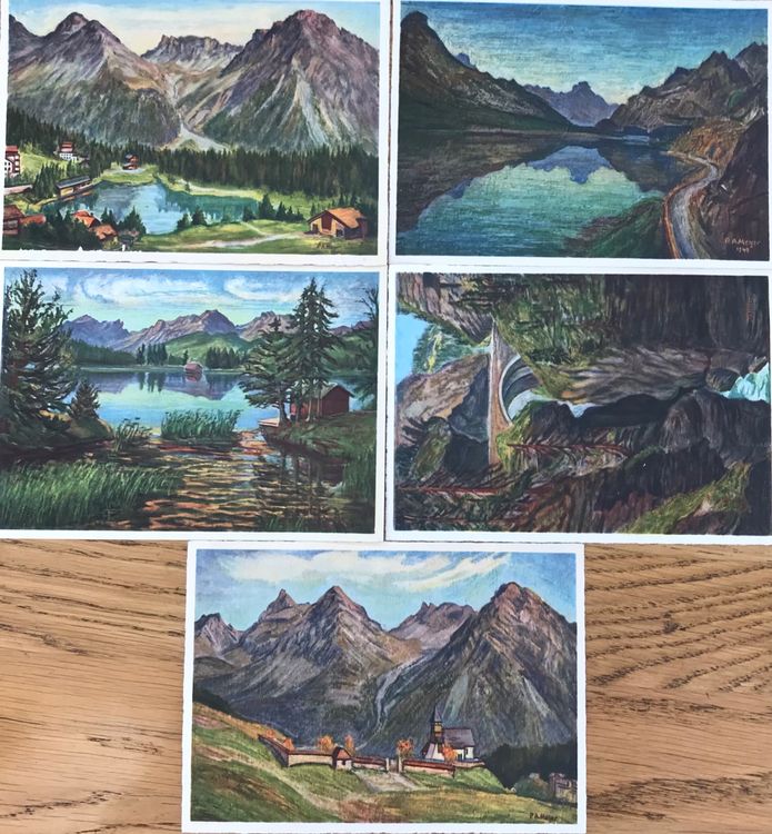 5 antike Ansichtskarten farbig Graubünden. (Gebraucht) in St. Niklaus VS für CHF 20 – mit ...