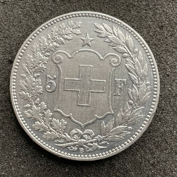 5 Franken Schweiz Frauenkopf 1908 SS/VZ (Gebraucht) in Reitnau für CHF 280 – mit Lieferung auf ...
