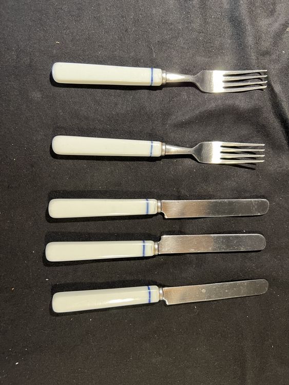 Messer, Gabel Set Porzellangriff Edelstahl Schweiz (Gebraucht) in ...