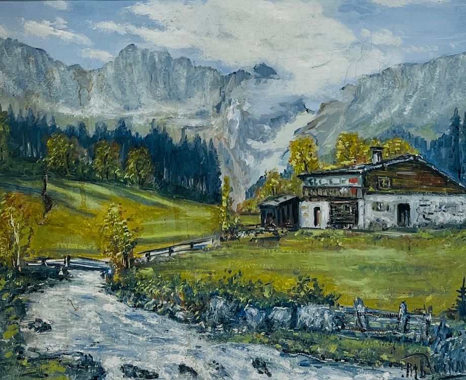 Alte Landschaft Gemälde Unleserlich Signiert | Kaufen auf Ricardo