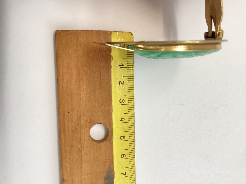 Antike Clip-Brosche Art Deco Glas in Jade Farbe, 20/30er (Gebraucht) in ...