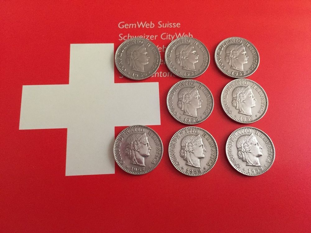 20 Rappen, Auswahl 1950er-Jahre, ss-vz (Gebraucht) in Elsau für CHF 4.2 – mit Lieferung auf ...