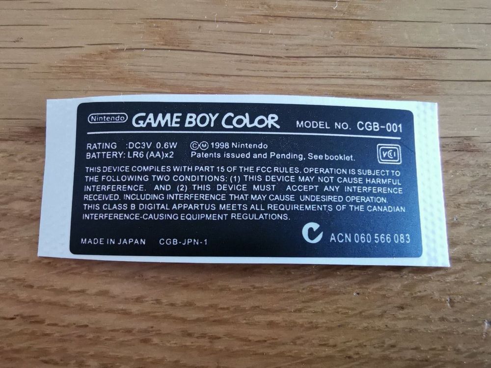 Etiquette Sticker Gameboy Color GBC (Neuf (Voir description)) à Lutry ...