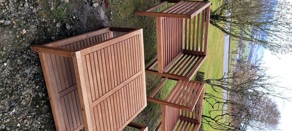 Gartenlounge Set Holz, 2 Sessel, 2 Tische - Top Zustand! (Gebraucht) in ...