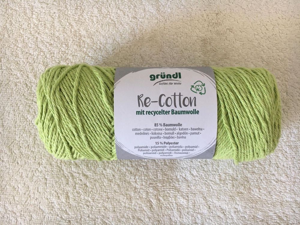 Re-Cotton Gründl Garn 100g~150m NS.4-5 kiwi 5 stricken häkel | Kaufen auf Ricardo