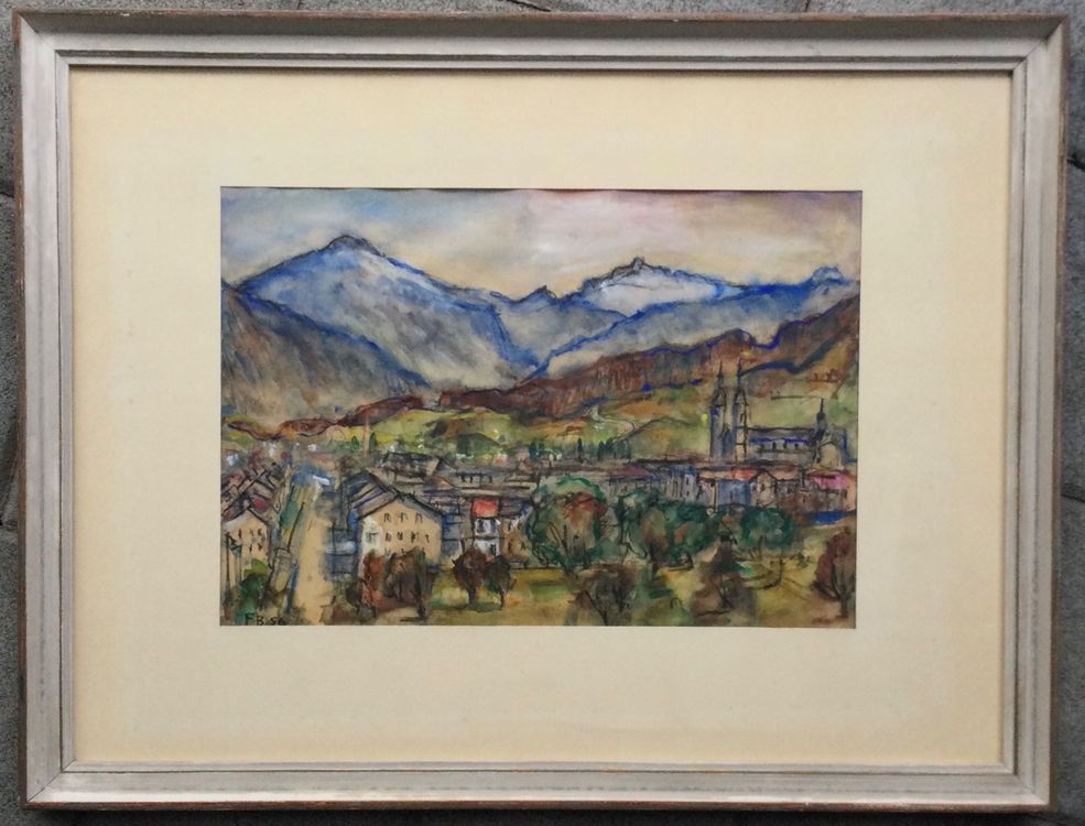 Fritz BRUNNER (1908-?) Grosse Gouache Mischtechnik (Gebraucht) in Root für CHF 50 – mit ...