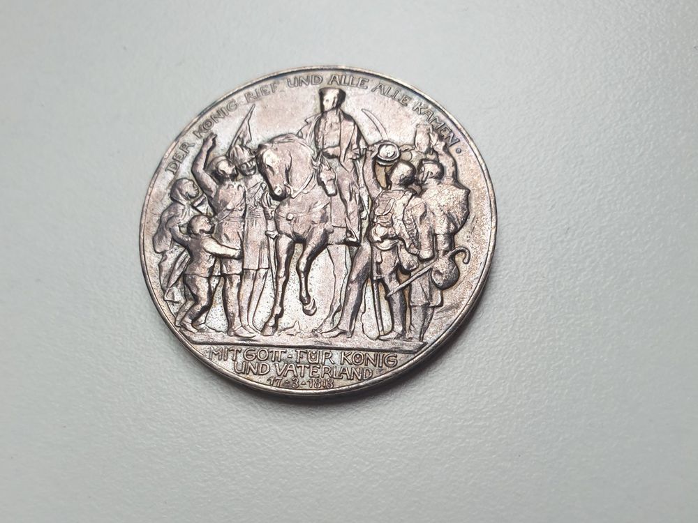 🇩🇪 Prussia 3 Mark 1913 Prussia Vs Napoleon anniversary (Gebraucht) in Pully für CHF 26.5 – mit ...