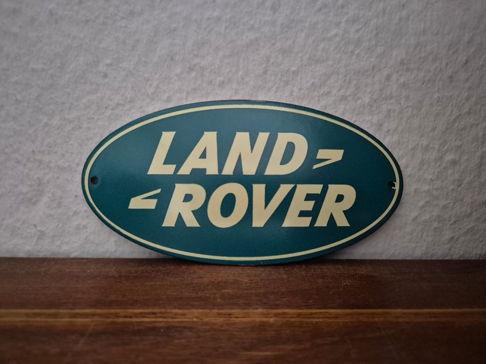Emailschild Land Rover Automobil Logo Emaille Schild Reklame | Kaufen ...