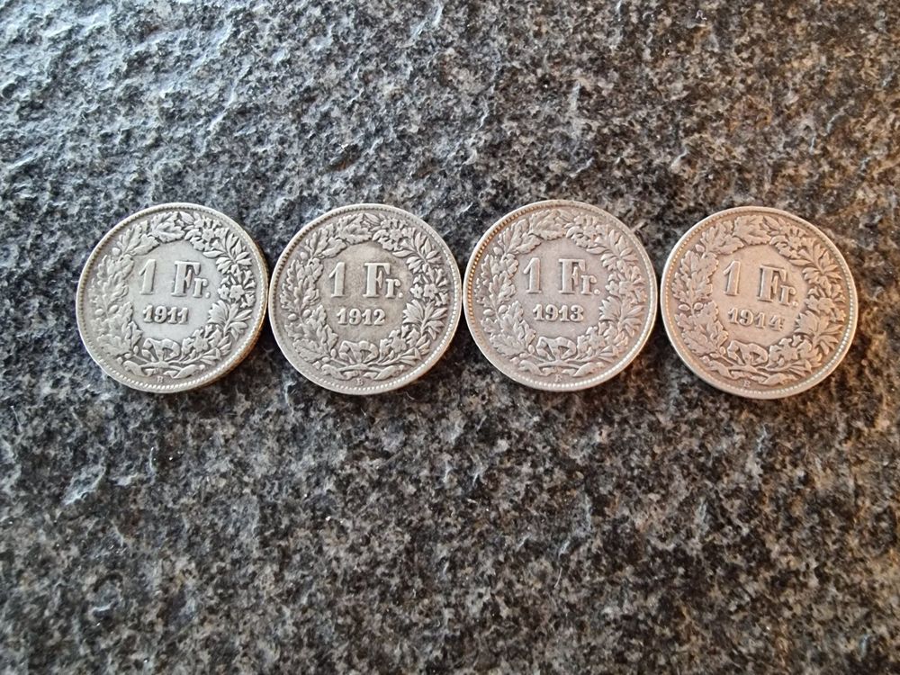 1Fr .Silbermünzen 1911&1912&1913&1914 | Kaufen auf Ricardo