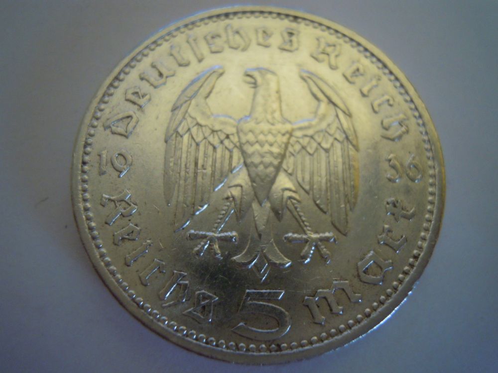 5 MARK SILBER DEUTSCHES REICH 1936 (Gebraucht) in Degersheim für CHF 10 ...