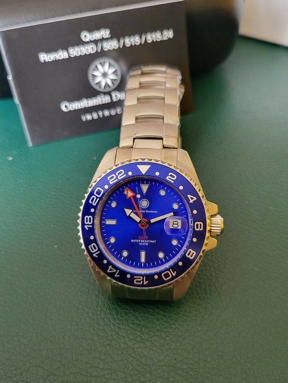 GMT DUAL-TIME OCEANBLUE TAUCHERUHR WR-100M | Kaufen auf Ricardo