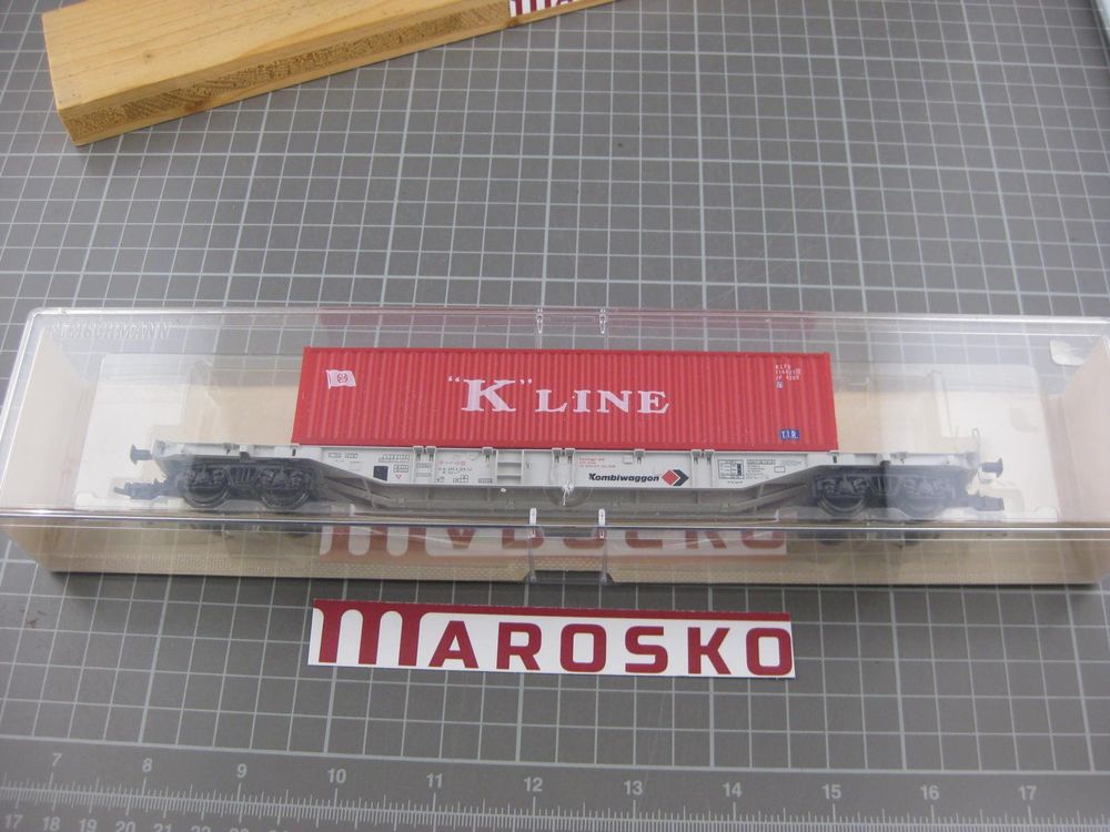 Fleischmann 5247 Kombiwaggon K-Line Containerwagen, mit OVP, (Gebraucht ...