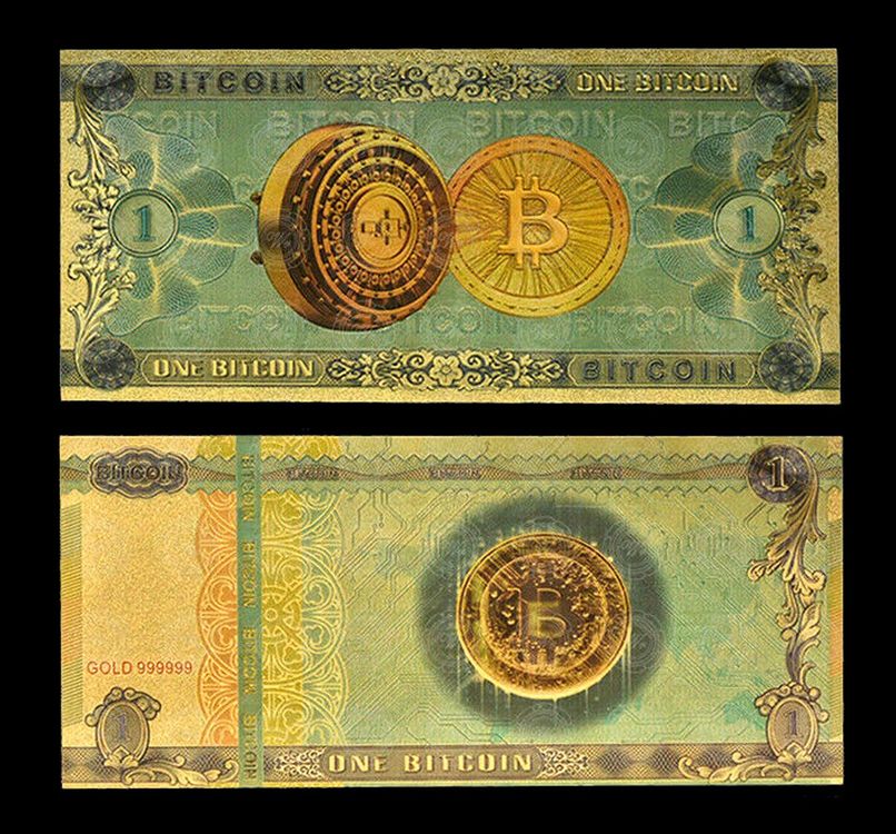 Bitcoin Note vergoldet | Kaufen auf Ricardo