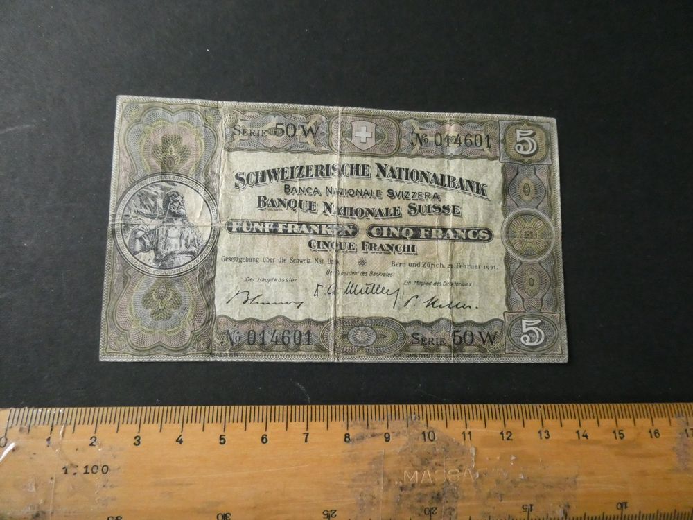 Schweiz 1951, 5 Franken (Gebraucht) in Hinterforst für CHF 6 – mit Lieferung auf Ricardo kaufen