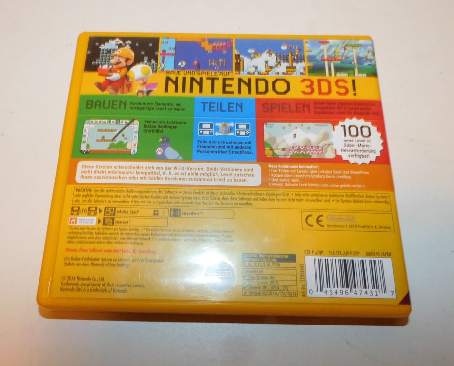 Nintendo DS3 Super Mario Maker for Nintendo Videospiel Game (Gebraucht ...