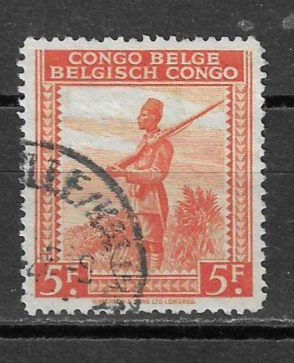 Timbre Congo Belge 1942 - 5f (Gebraucht) in Muraz (Collombey) für CHF 0.2 – mit Lieferung auf ...